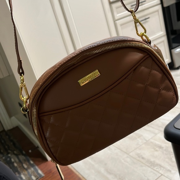 Joy & Iman | Bags | Joy And Iman Brown Leather Quilted Purse | Poshmark